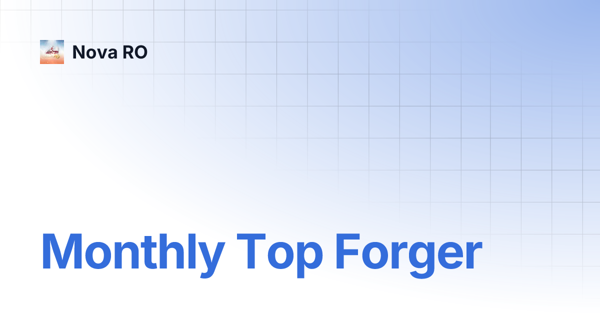 Monthly Top Forger | Nova RO