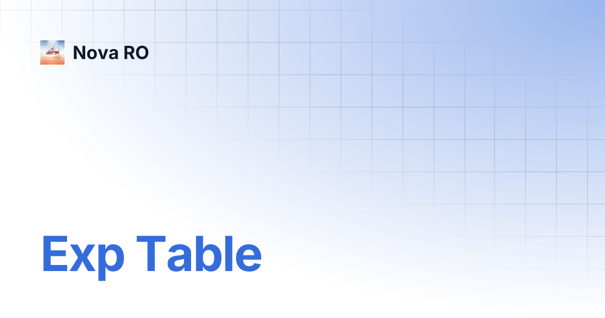 Exp Table | Nova RO